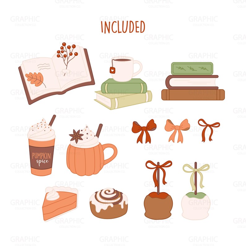 Cozy Autumn Fall Clipart Bundle, PNG, SVG, EPS, Vector Art, Cute ...