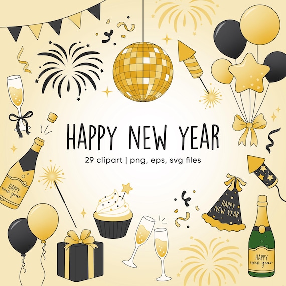 Celebrating New Years Clip Art