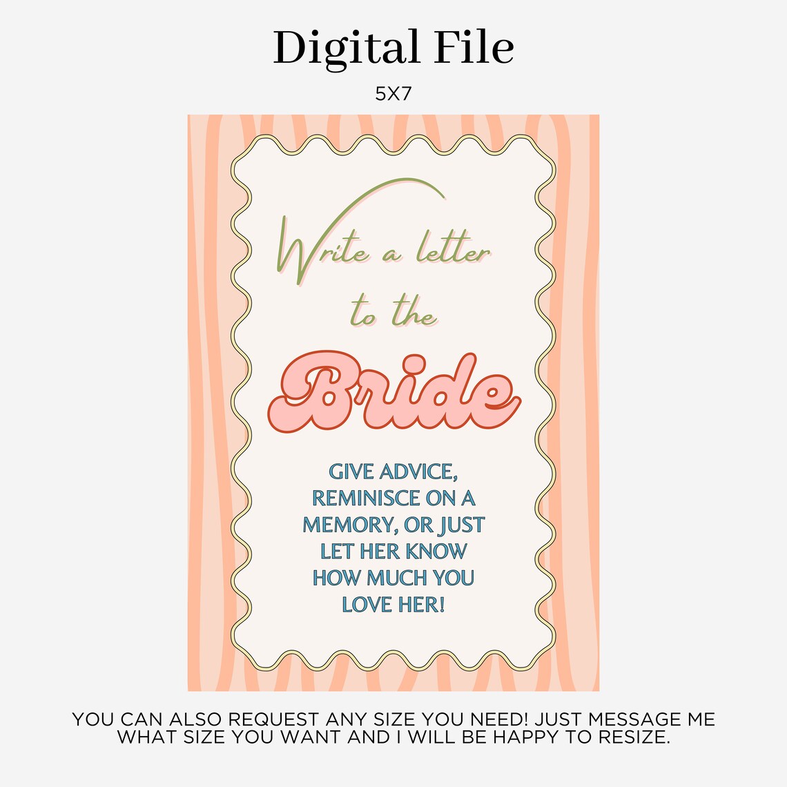 Letter to the Bride Sign | Bridal Shower | Bridal Brunch | Bachelorette ...