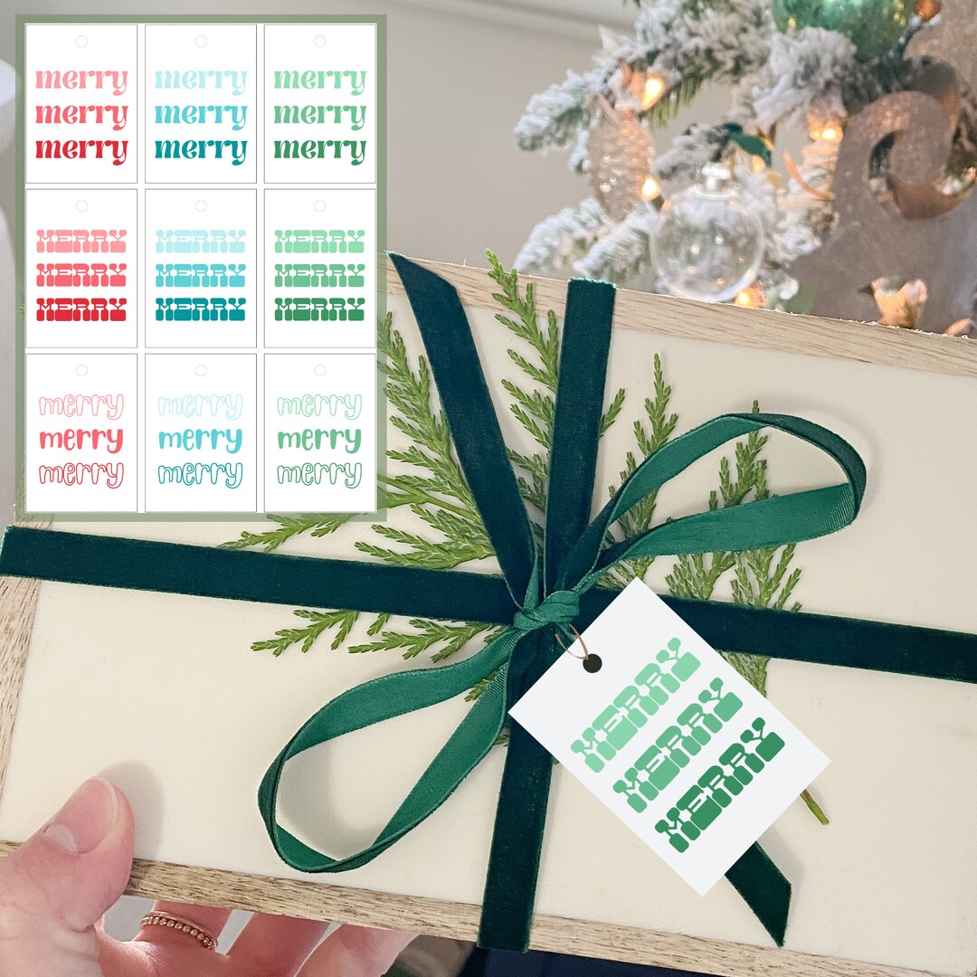 Printable Christmas Gift Tags Colorful Holiday Gift Tag - Etsy