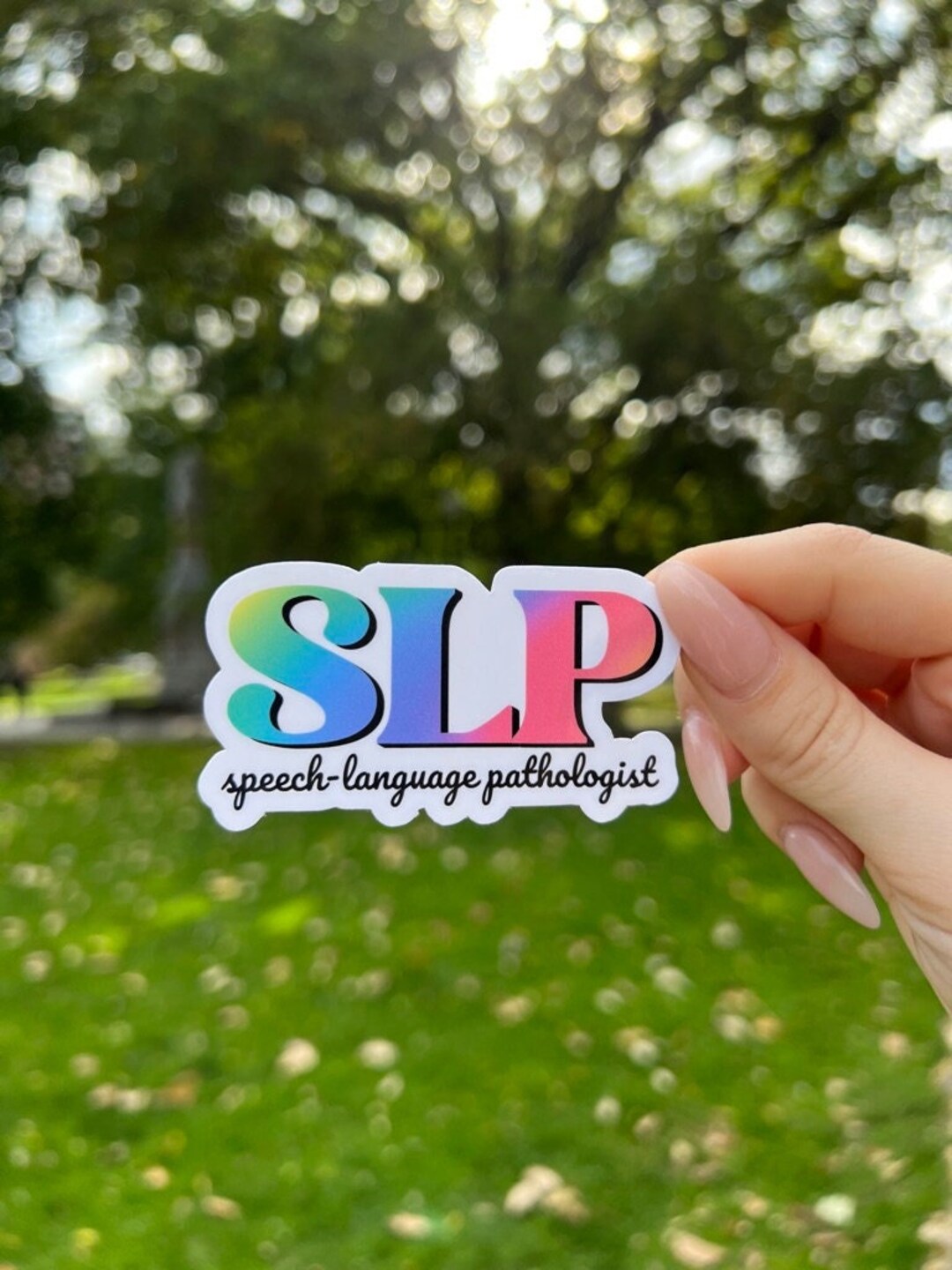 Rainbow SLP Glossy Sticker | Sign Language | Funny Speech Language ...