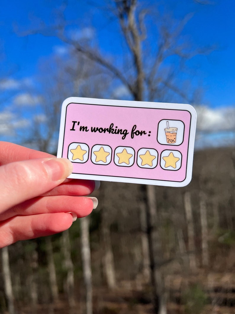I'm Working for Boba Glossy Sticker Token Board AAC Funny Speech ...