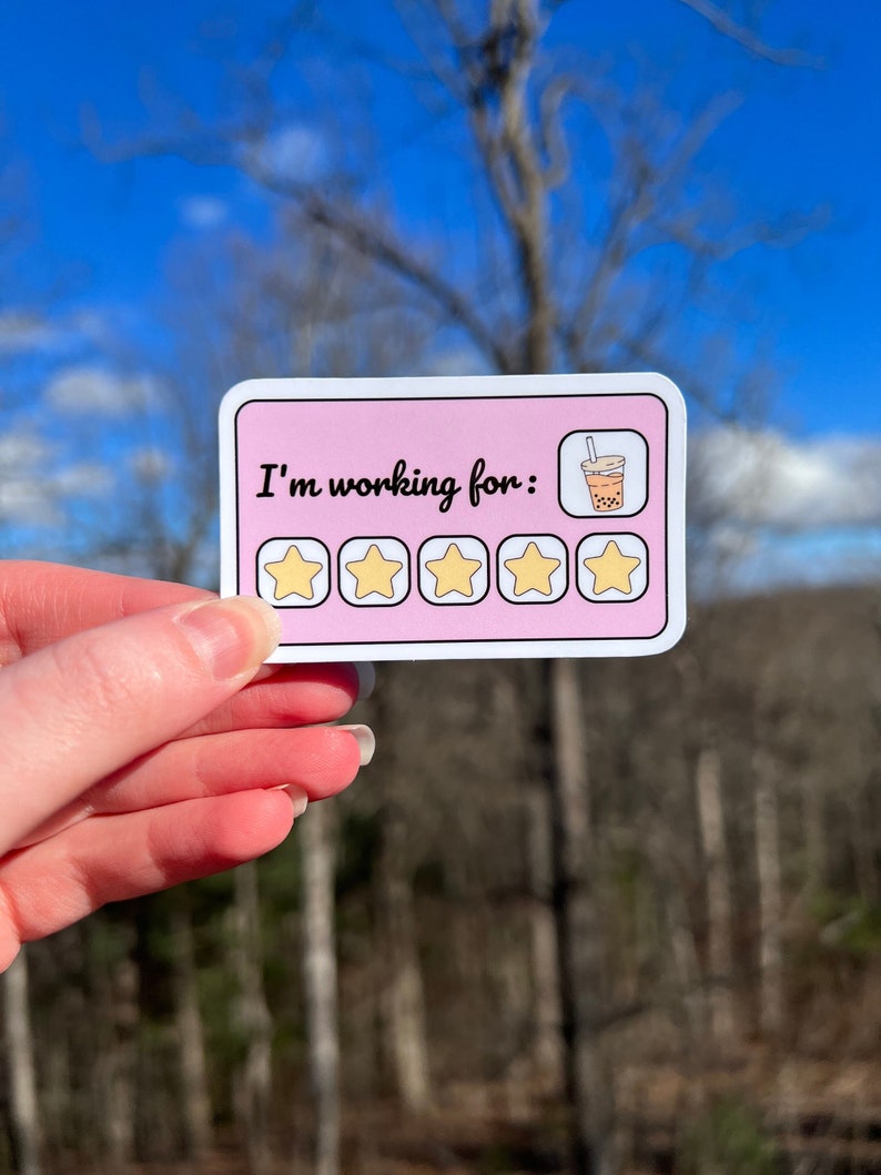 I'm Working for Boba Glossy Sticker Token Board AAC Funny Speech ...