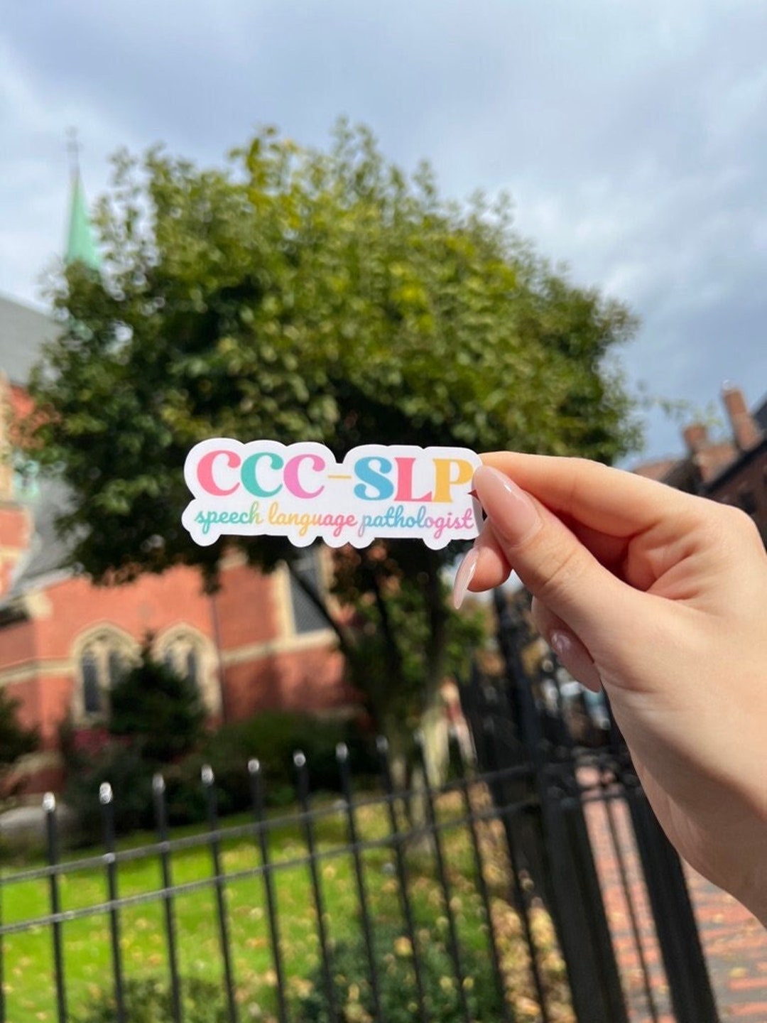 CCC-SLP Glossy Sticker Sign Language Funny Speech Language Pathologist ...