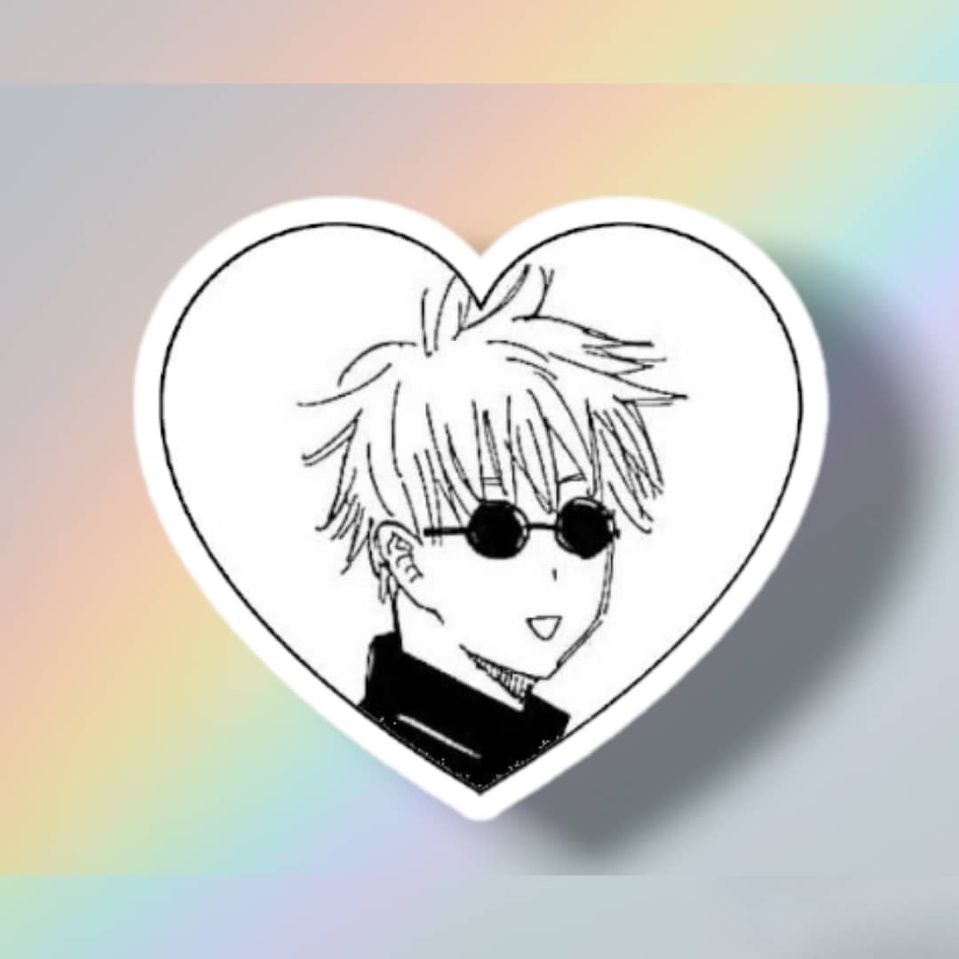 Gojo Sensei Heart Sticker Jjk Jujutsu Sorcer Black and - Etsy