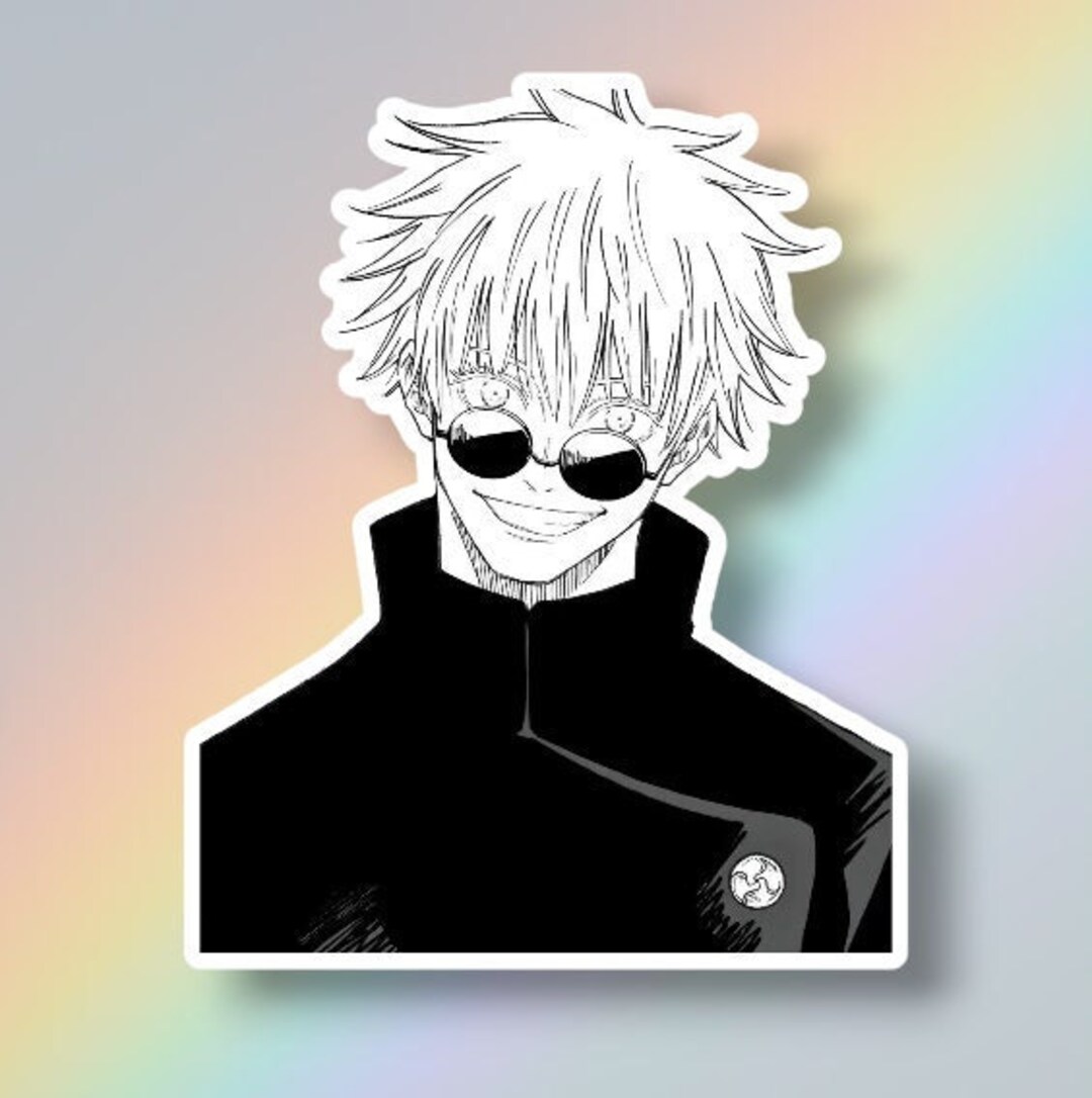 Sat0ru Sticker JJK Inspired Jujutsu Sorcerer Black & White Anime ...