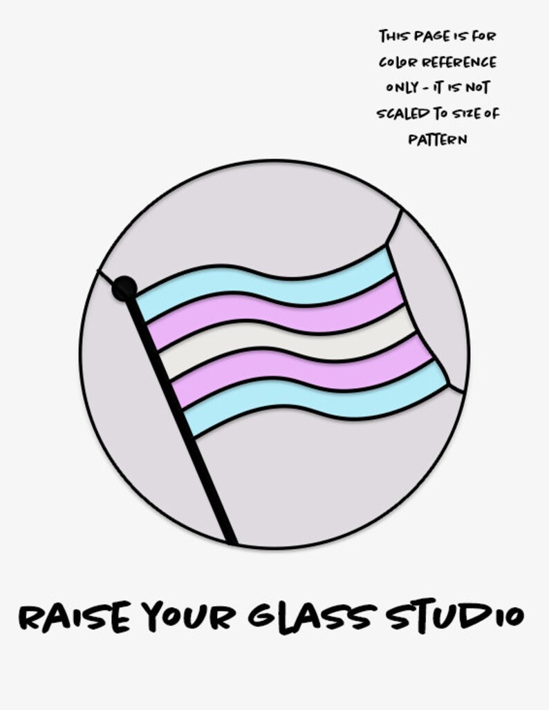 Trans Pride Flag Stained Glass Pattern - Etsy