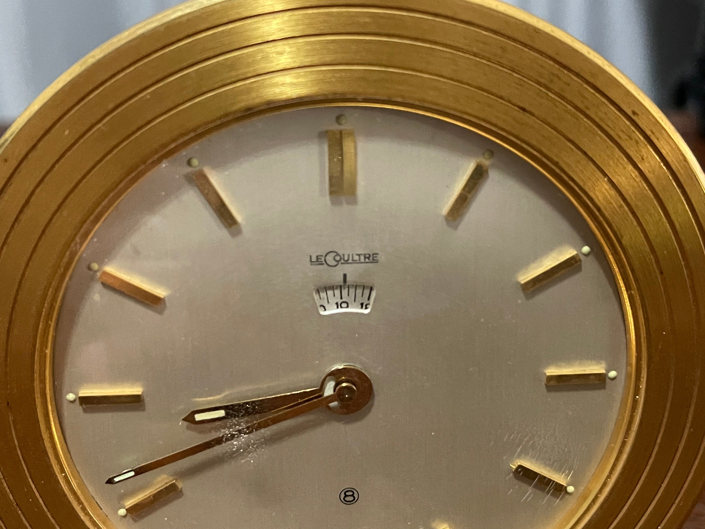 Vintage 60-70's Jaeger Lecoultre Table Clock Recital Alarm 8-day ...