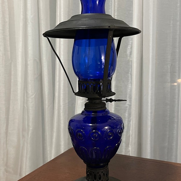 Cobalt Blue Oil Lamp - Etsy