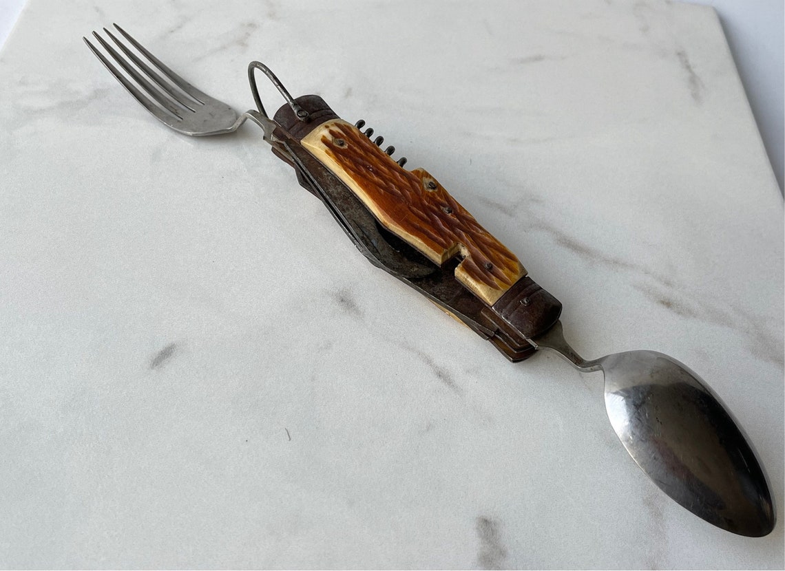 Vintage Multi-tool Hobo Pocket Knife, Jigged Handle, 10 Tools, JAPAN - Etsy