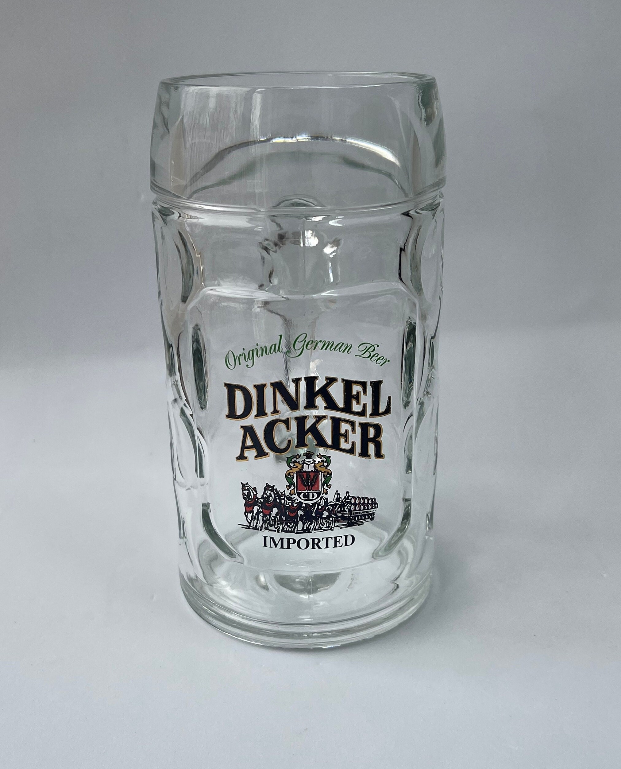 Vintage Dinkel Acker Clear Glass 0.5L Dimple Pressed Beer Stein - Etsy