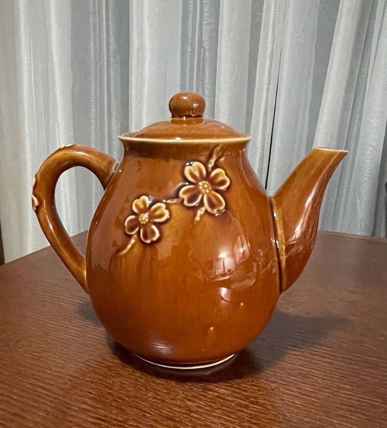 Vintage Cherry Blossom Teapot With Lid - Etsy