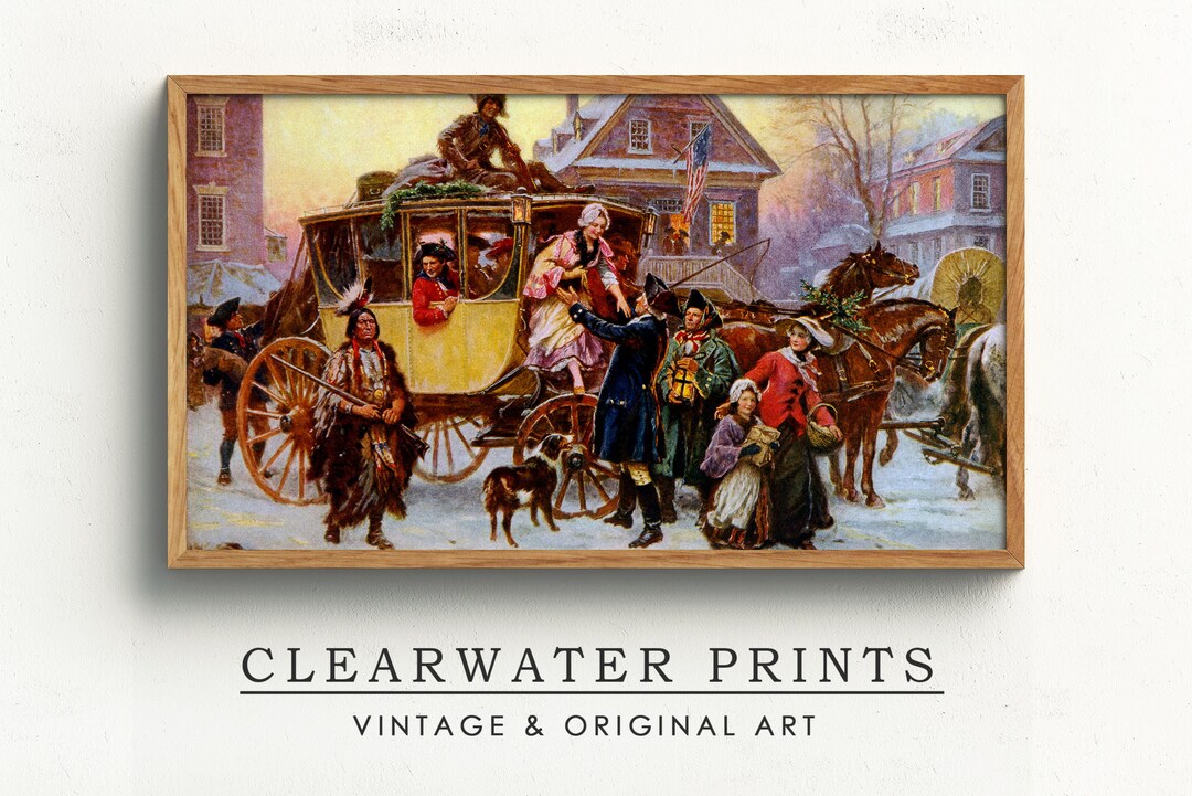 Samsung Frame TV Art,nvintage, Stagecoach, Indians, Christmas Eve ...