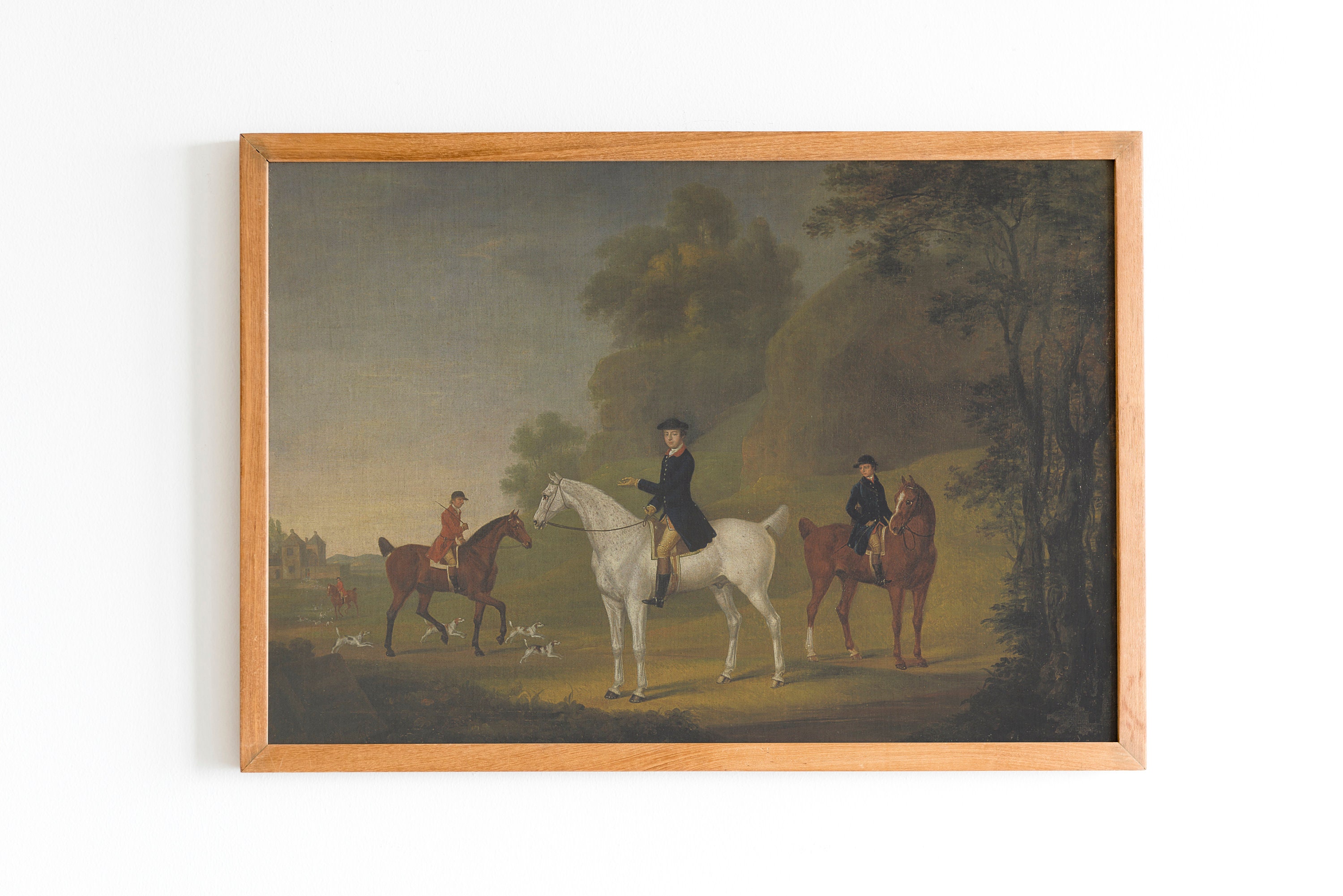 British Lord on Horse With Hunting Dogs Print Oil Painting - Etsy