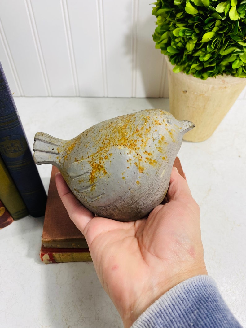 Fat Songbird, Farmhouse Figurine Songbird, Shelf and Cabinet Home Decor ...