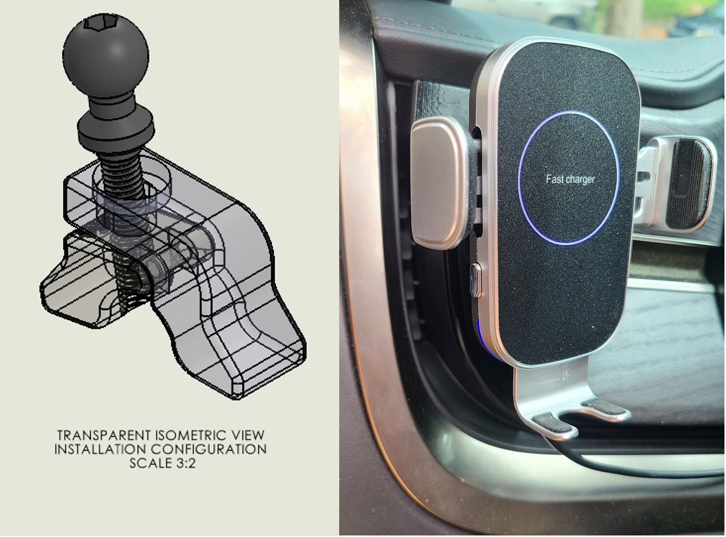 Left Side Air Vent Phone Mount for Rivian R1T and R1S - Etsy