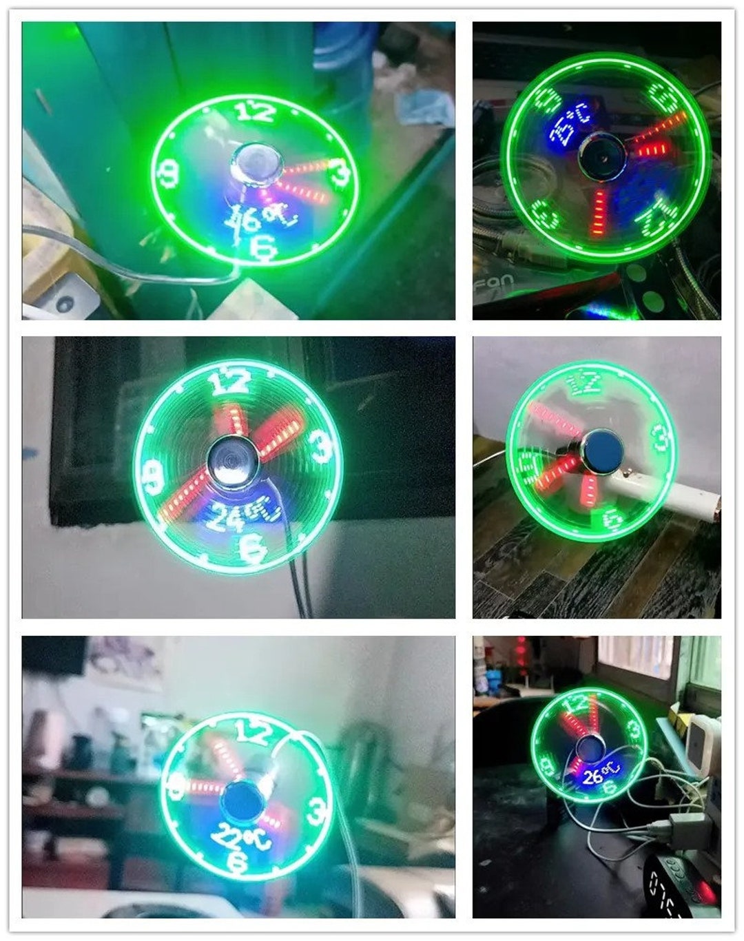 USB Fan Cooler Clock and Temperature Display: Ideal Gadget for - Etsy