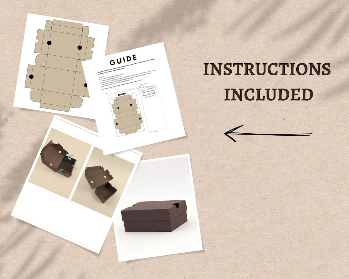 Small Sneaker Box Template, Shoe Box SVG, Gift Box Template, Box ...