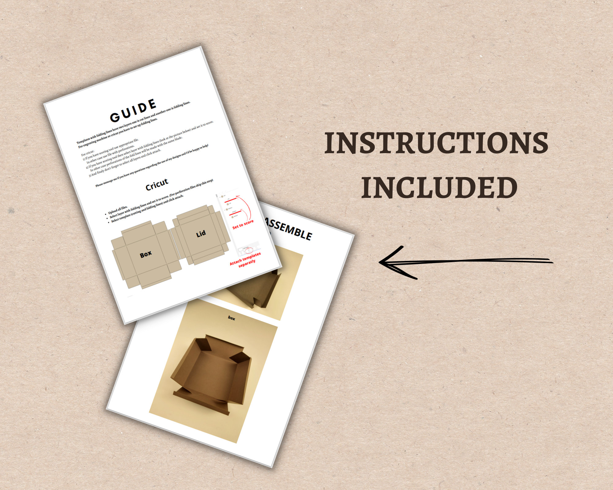 Box With Lid SVG Box With Lid Template Gift Box Template - Etsy