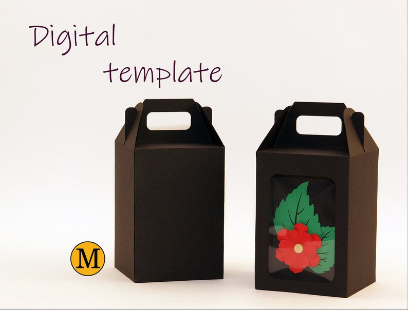 Tall Gable Box Template, Gable Box SVG Template, Gable Box With Window ...