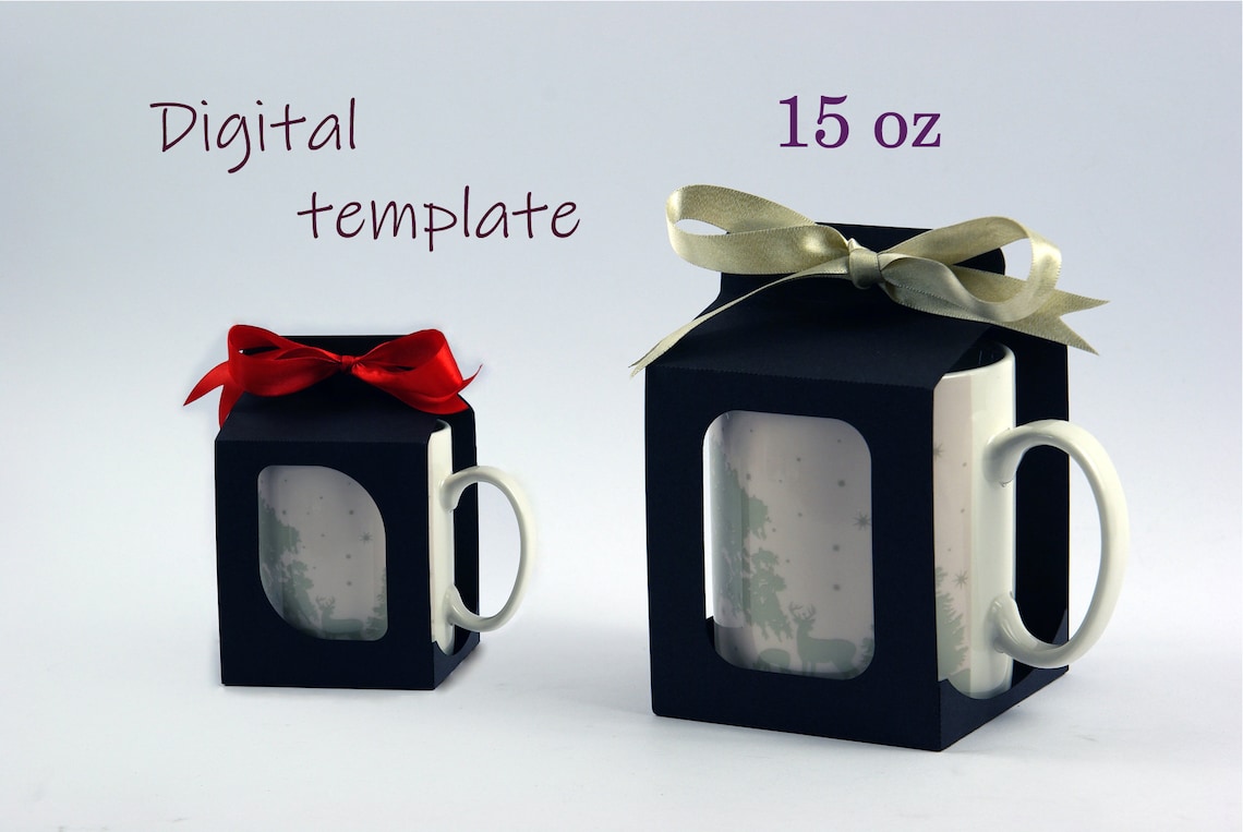 15oz Mug Box Template, Mug Holder Svg, Mug Gift Box Template, Gift Box ...