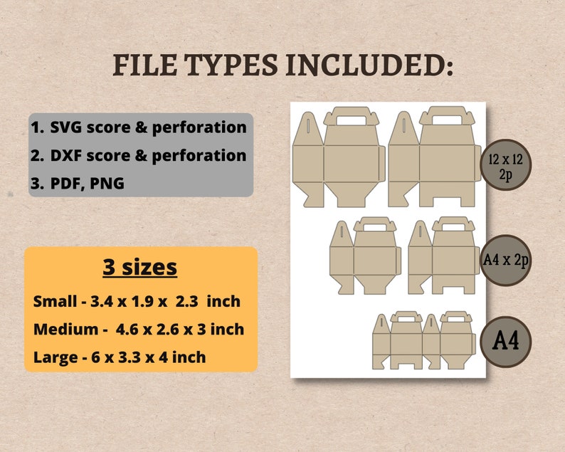 Gable Box Template Bundle Gift Box SVG Party Favor Box SVG - Etsy