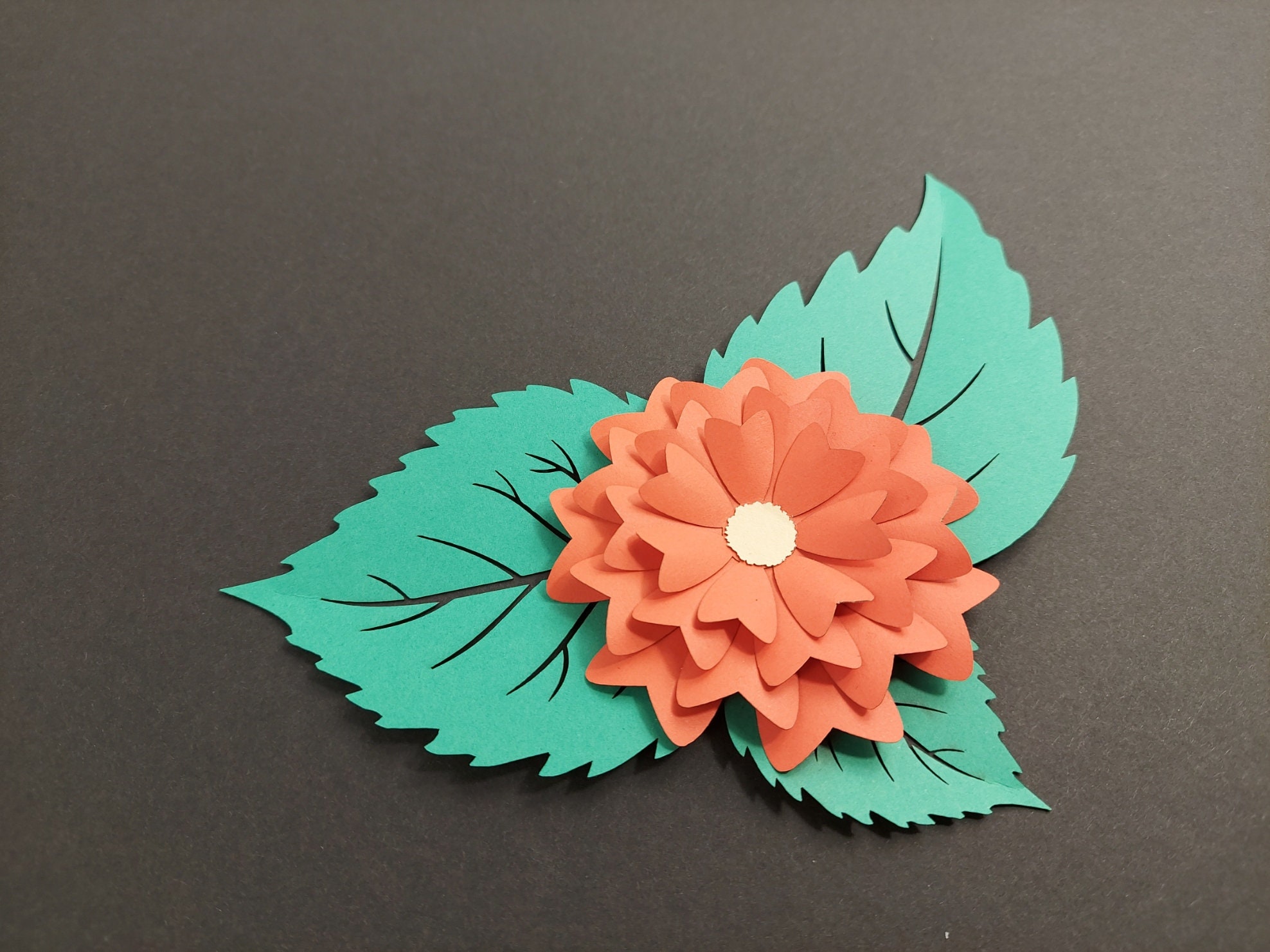 Flower Template Bundle, Paper Flowers SVG, Flower Cut Files, Leaves ...