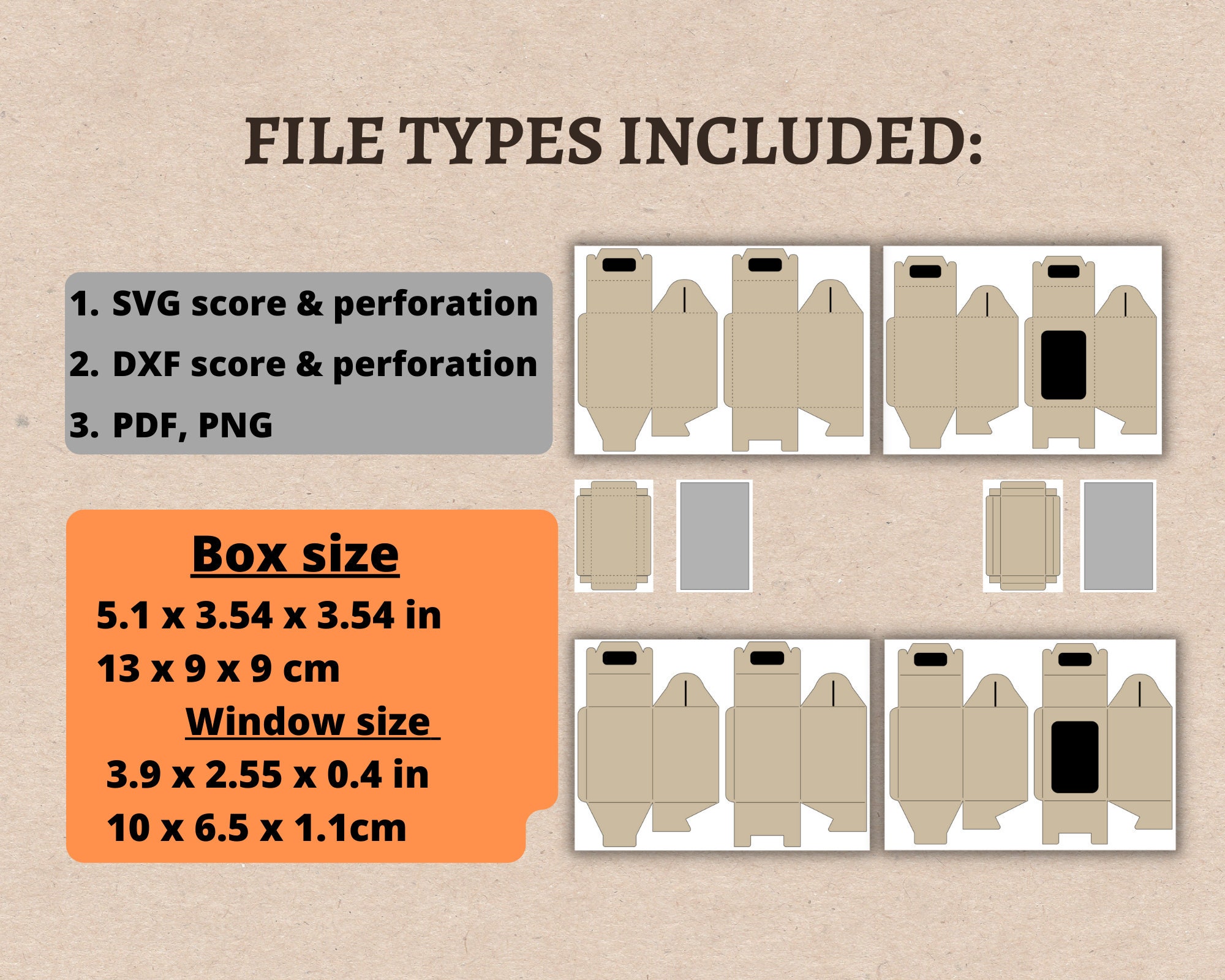 Tall Gable Box Template, Gable Box SVG Template, Gable Box With Window ...