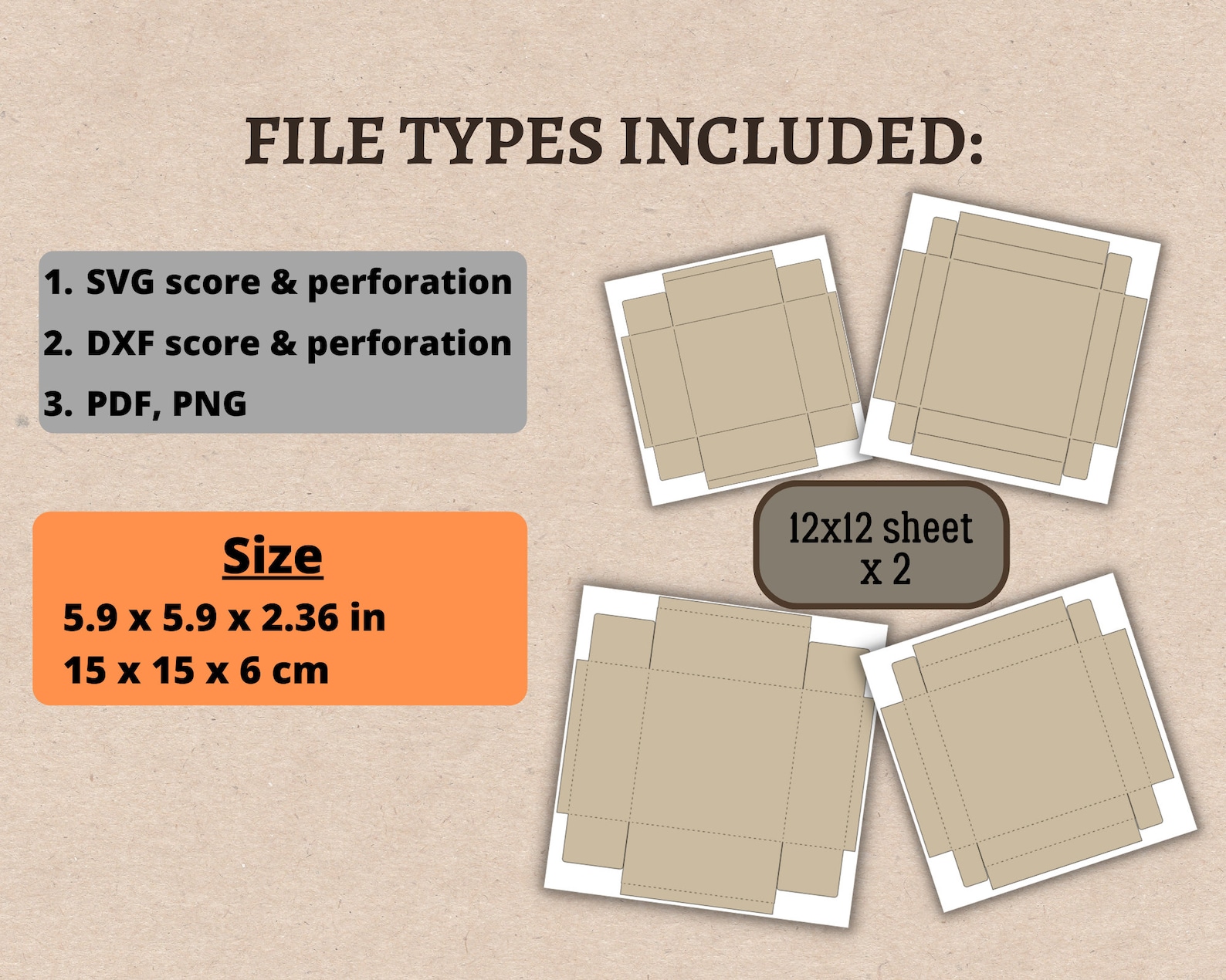 Box With Lid SVG, Box With Lid Template, Gift Box Template, Square Box ...