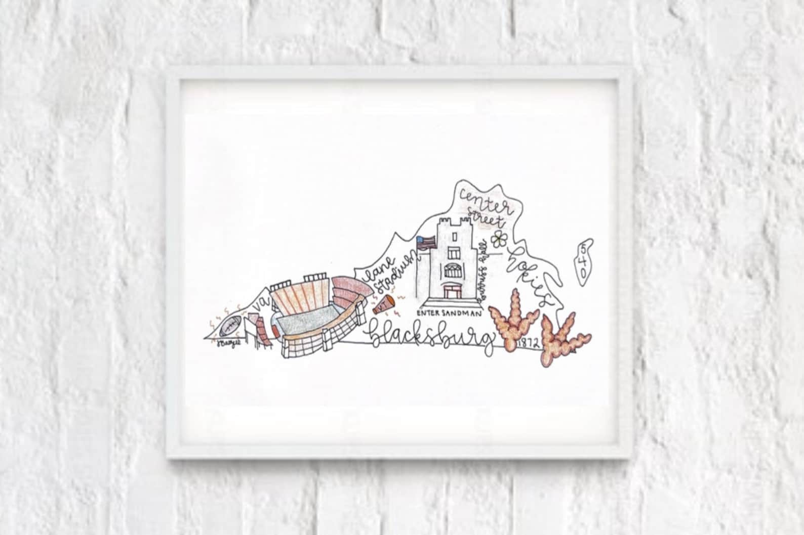 Virginia Tech Print - Etsy