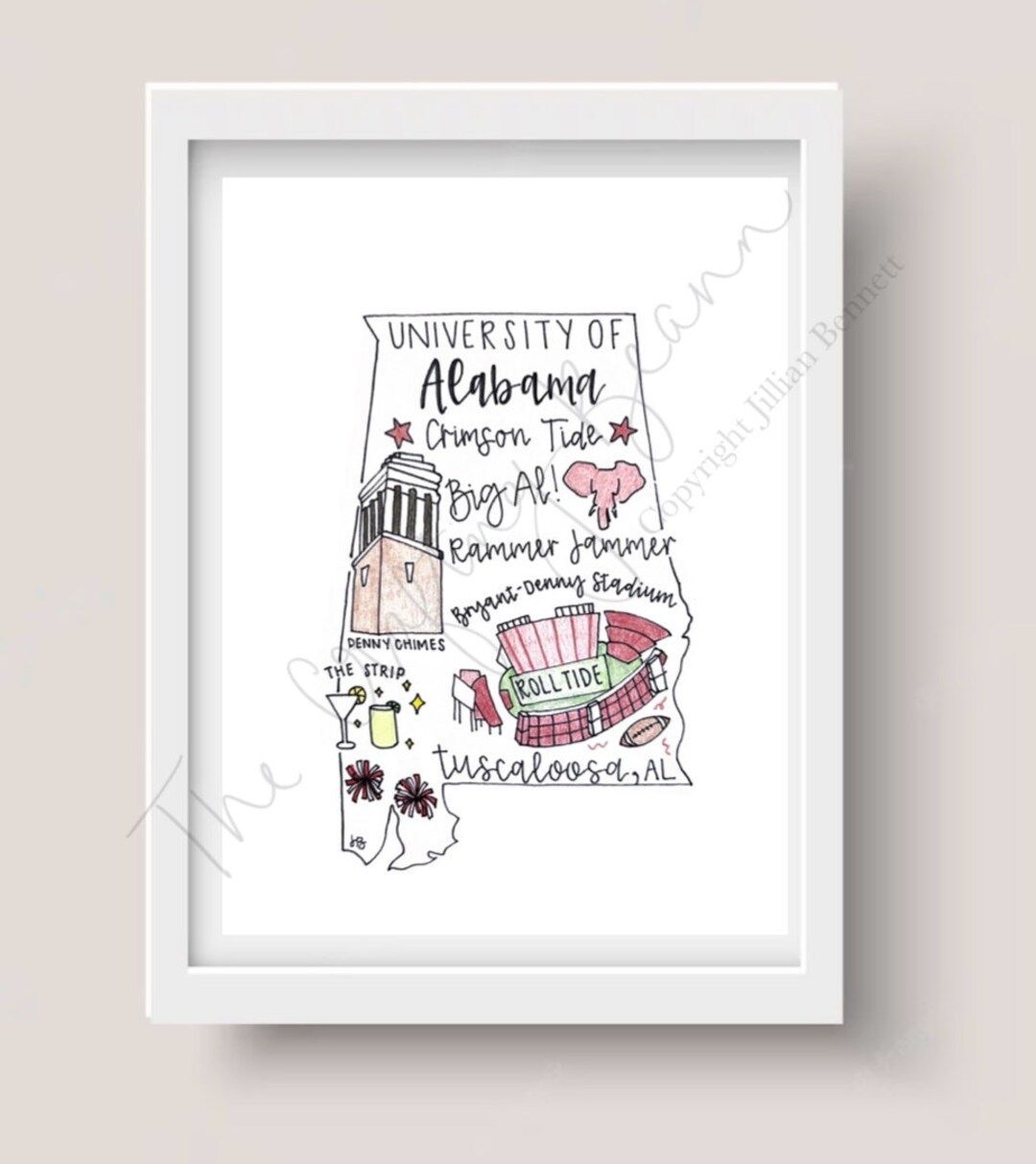 DIGITAL DOWNLOAD University of Alabama Crimson Tide Print - Etsy