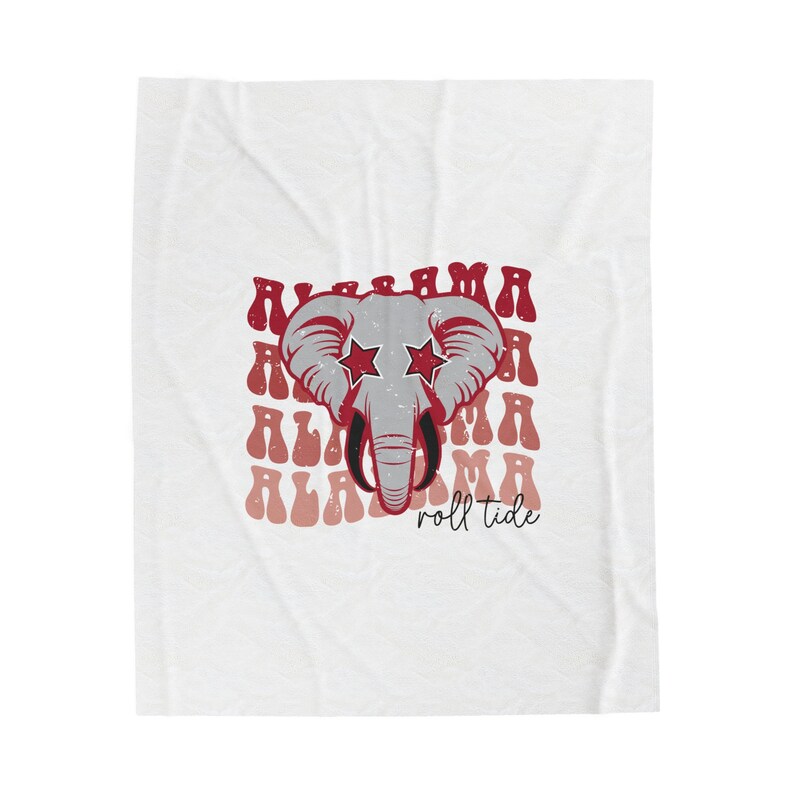 Alabama Crimson Roll Tide Big Al Elephant Mascot Retro Groovy Velveteen ...