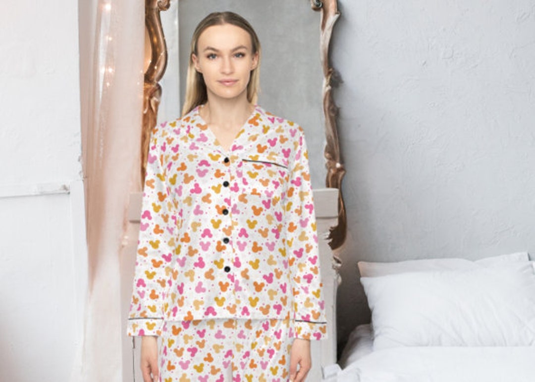Mickey Mouse Pink Pajamas, Orange Pink Yellow Retro Disney World ...