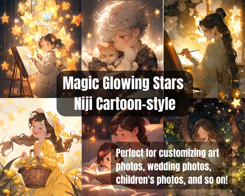 100 Midjourney Prompts, Glowing Stars Niji Cartoon-style, Copy-paste ...