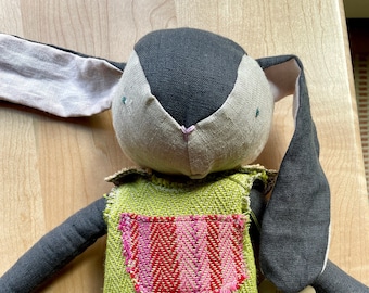 Fabric Stuffed Linen Bunny Decor Rabbit Woodland Animal - Etsy