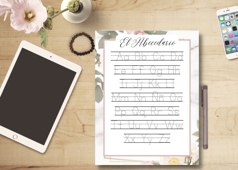 Spanish Alphabet Dotted Alphabet Tracing Workskeet for Spanish Learners ...