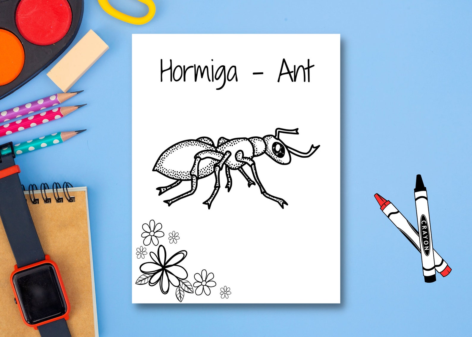 Hormiga – Ant Coloring Sheet for Kids Spanish Coloring Printable ...