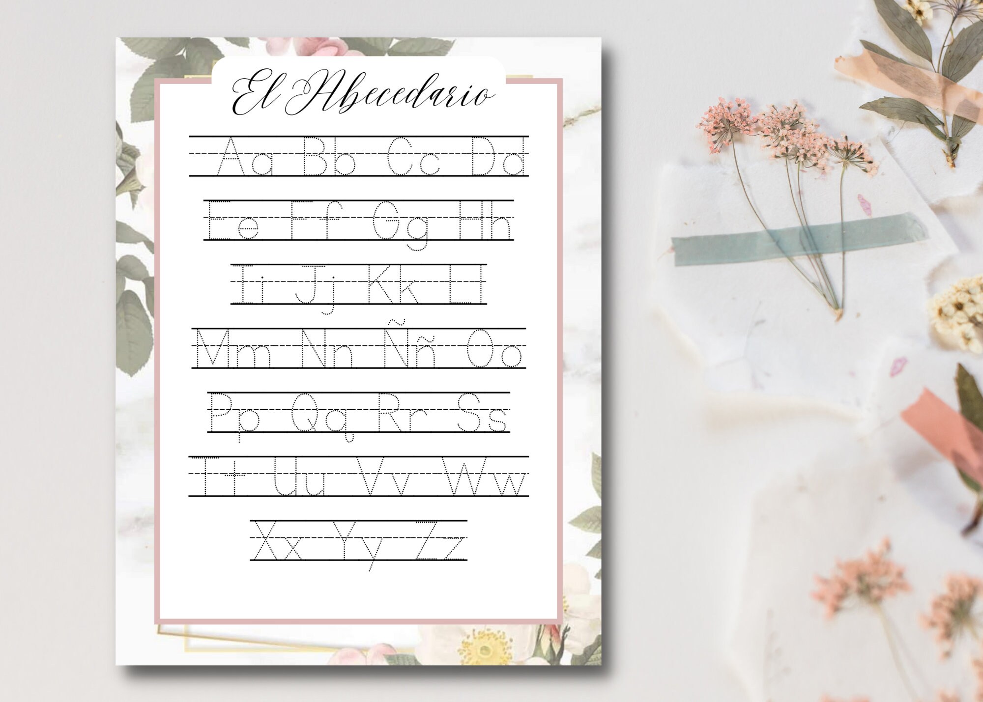 Spanish Alphabet Dotted Alphabet Tracing Workskeet for Spanish Learners ...