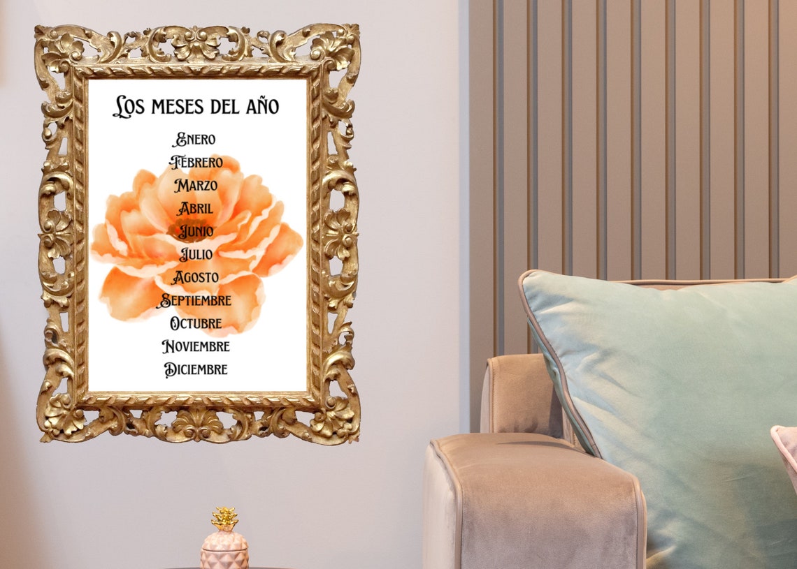 Los Meses Del Año Printable Months of the Year in Spanish Calendar ...