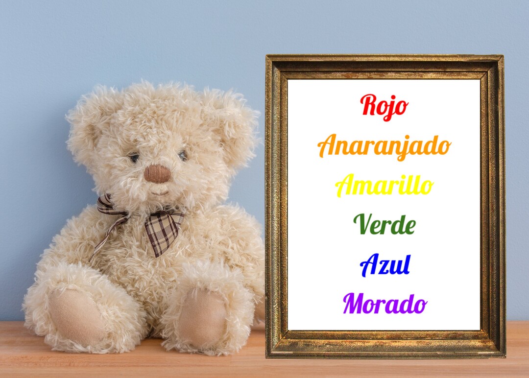 El Arcoiris Rainbow Wall Art Spanish Typography Rainbow Color Print Los ...