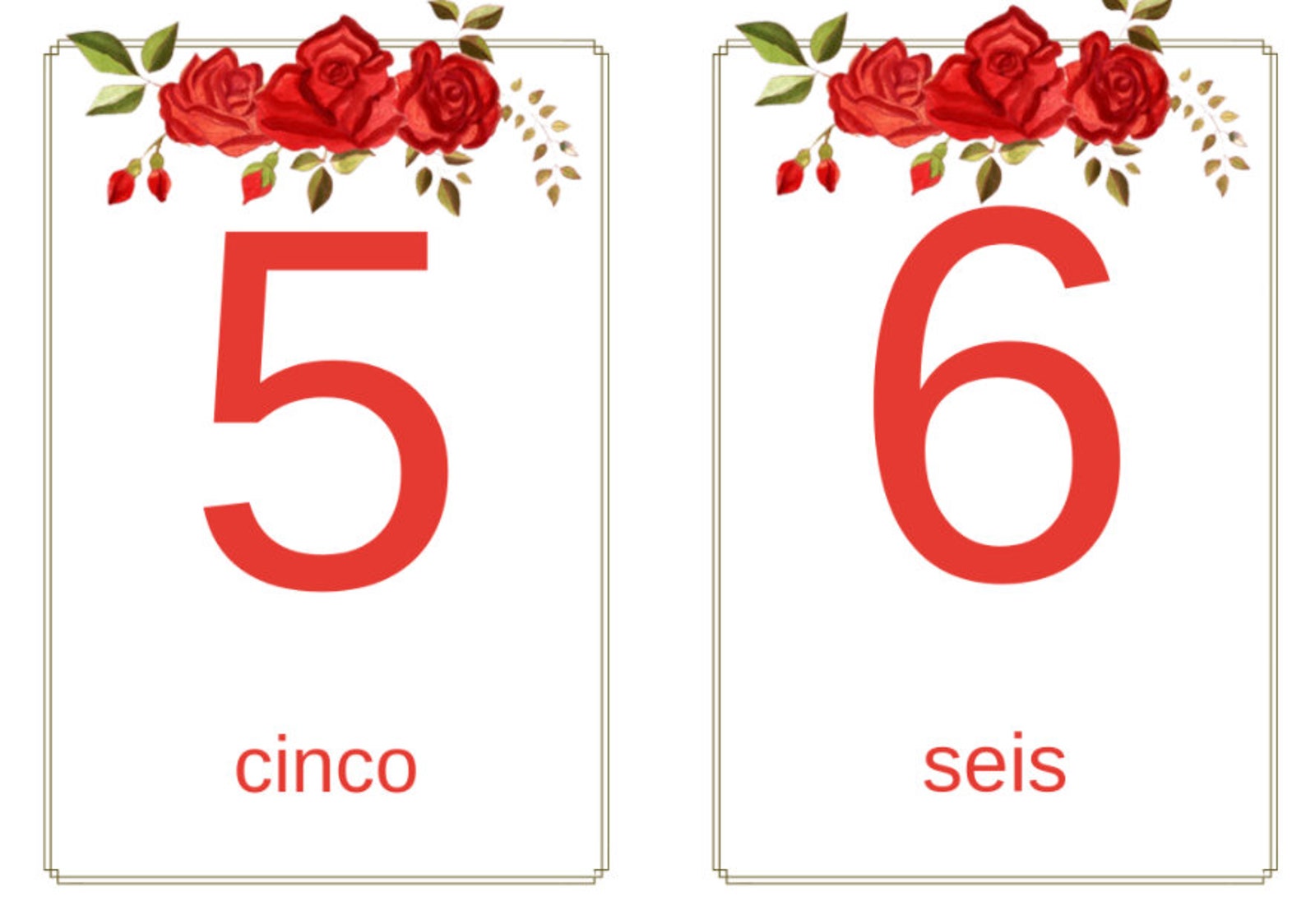 Spanish Numbers 1-10 Flashcards Rose Flashcards Count to Ten in Spanish ...