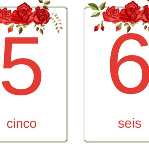 Spanish Numbers 1-10 Flashcards Rose Flashcards Count to Ten in Spanish ...