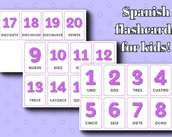 Los Numeros 1-20 Numbersin Spanish Number One Through Twenty - Etsy