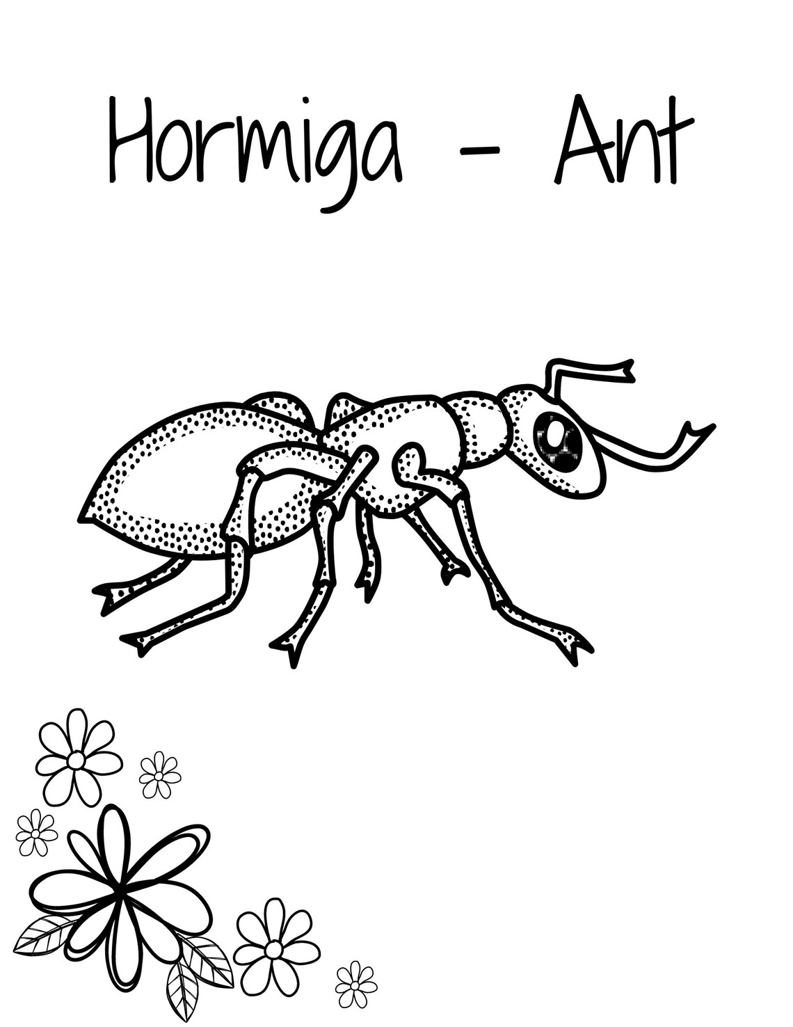 Hormiga – Ant Coloring Sheet for Kids Spanish Coloring Printable ...