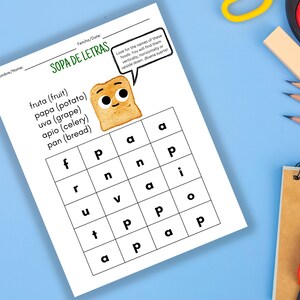 Food Word Search Sopa De Letras Printable Word Search Educational ...