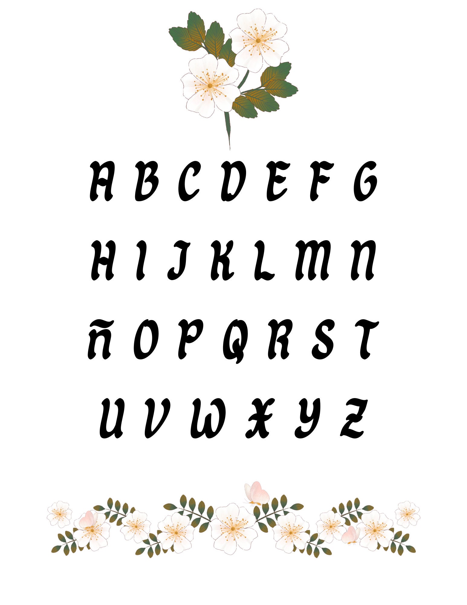 El Alfabeto El Abecedario the Spanish Alphabet Abecedario Nursery Art ...