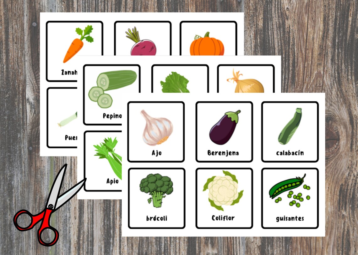 Las Verduras Flashcards Printables Vegetables in Spanish Spanish ...