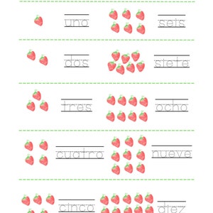 Number Tracing Worksheet in Spanish Numbers Practice for Homeschool ...