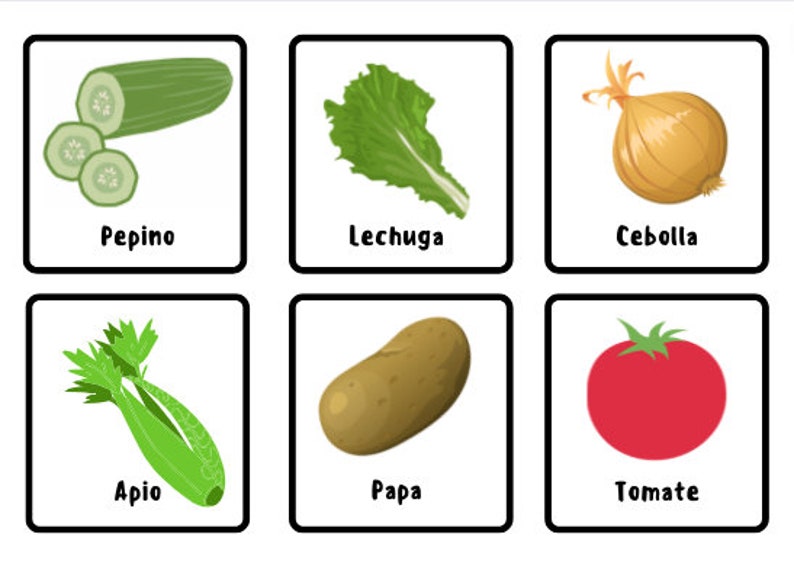 Las Verduras Flashcards Printables Vegetables in Spanish Spanish ...