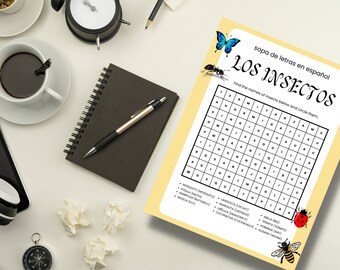 Sopa De Letras Los Animales Printable Word Search Puzzle Game Bilingual ...